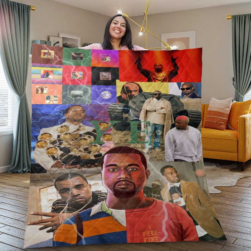Kanye West Quilt Blanket, Kanye West Gift For Fan, Kanye Album Cover ...
