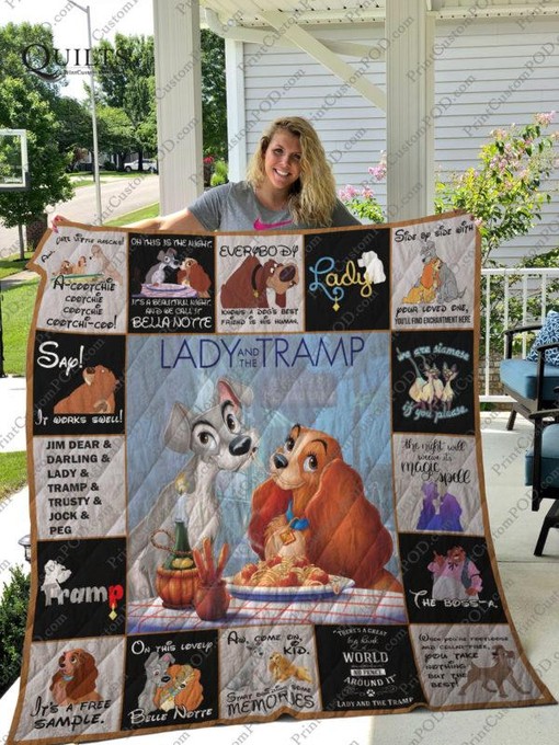 Lady and the Tramp Quilt Blanket Bedding Set For Fans - Bluefink