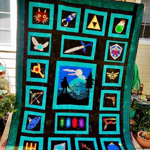 Legend Of Zelda My Favourite Game Quilt Blanket - Bluefink