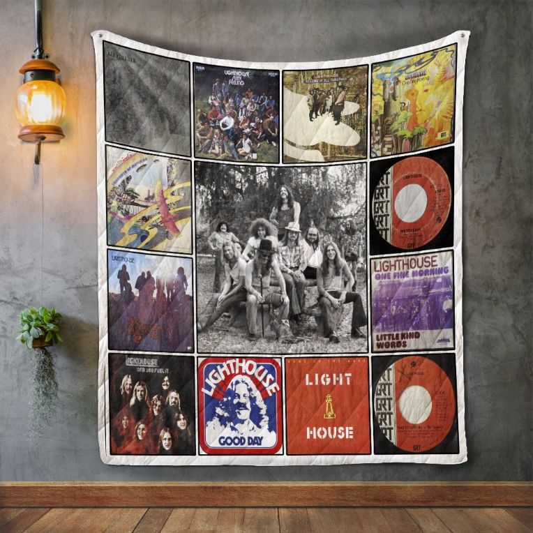 Lighthouse Album Covers Quilt Blanket - Bluefink