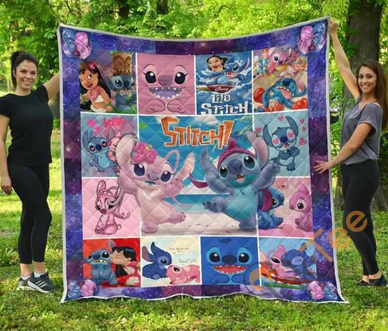 Lilo And Stitch Quilt Blanket Bedding Set - Bluefink