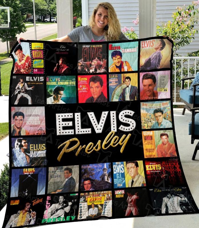 Limited Edition Elvis Presley Quilt Blanket Bedding Set - Bluefink