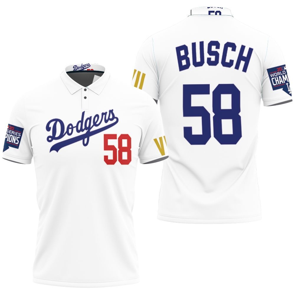 Los Angeles Dodgers Busch 58 2020 Championship Golden Edition White ...