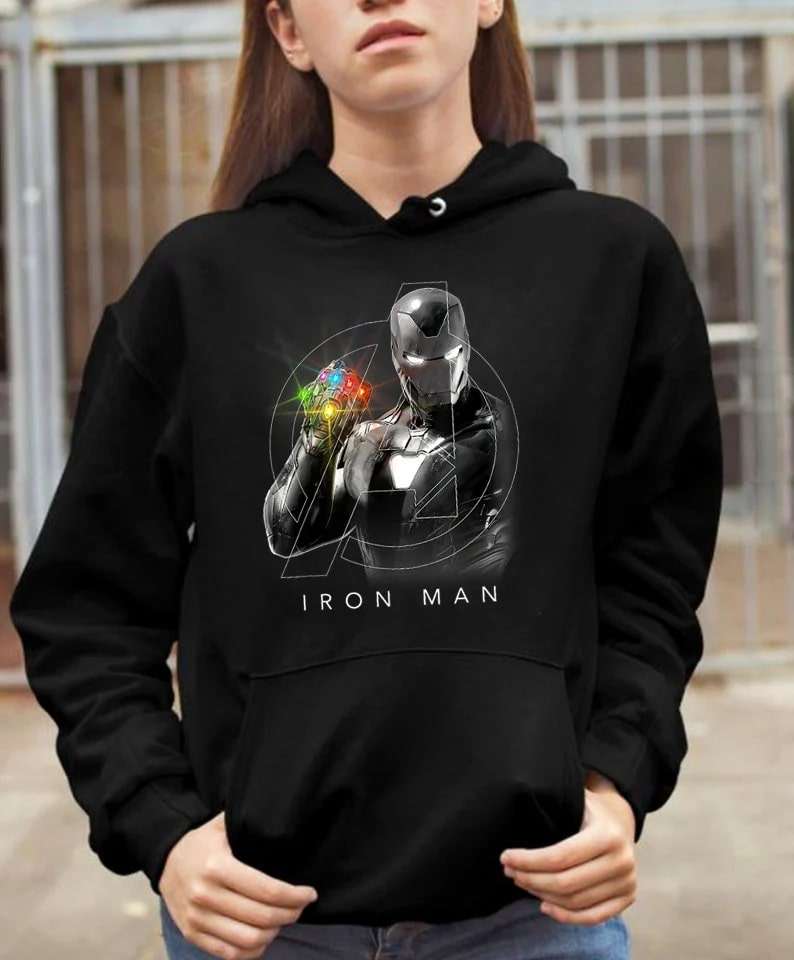 Marvel Avengers Endgame Glowing Stones Logo Overlay Portrait Shirt ...