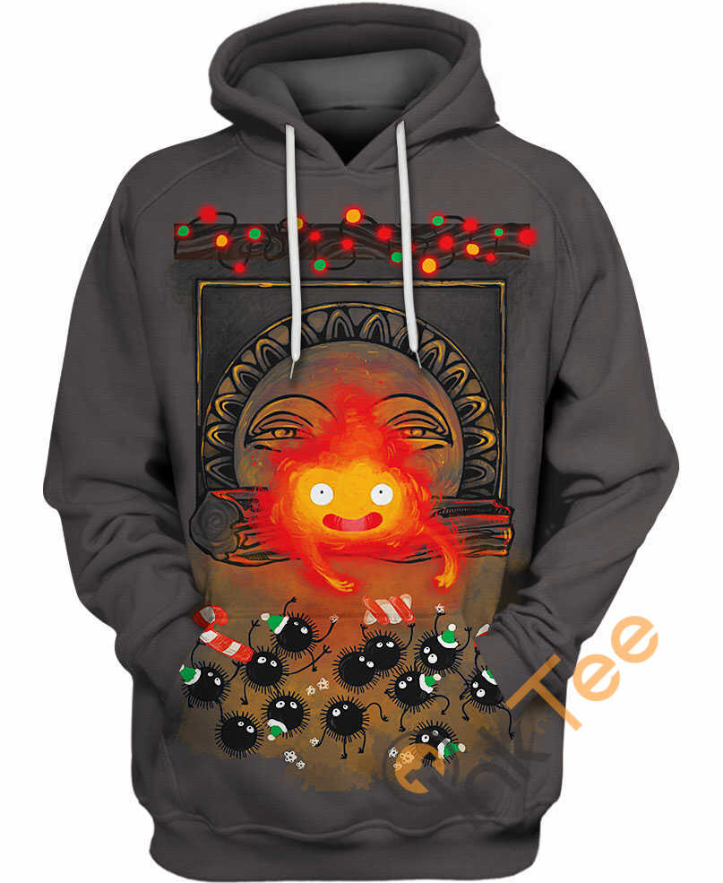 Merry Christmas Calcifer Hoodie 3D - Bluefink