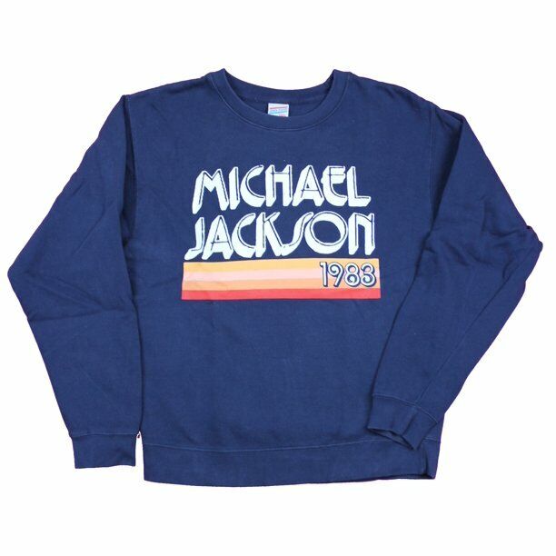 Michael Jackson Crewneck Sweatshirt Simple Name 1983 Stripe - Bluefink