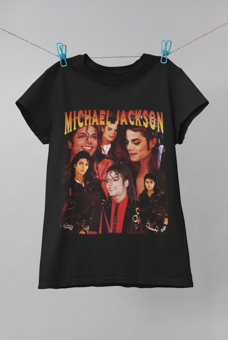 Michael Jackson Retro Shirt, Michael Jackson Vintage Print T-Shirt ...