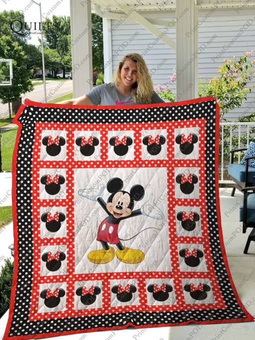 Mickey And Mickeys Face Border For Fan Quilt Blanket Bedding Set