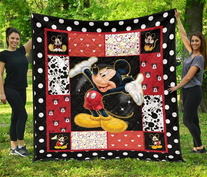 Mickey Disney Cartoon Fan Gift Idea Quilt - Bluefink