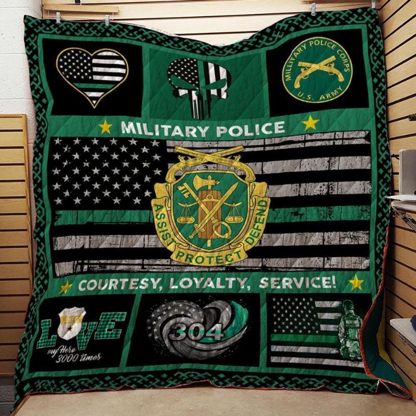 Military Police Courtesy Loyalty Service 3D Quilt - Bluefink