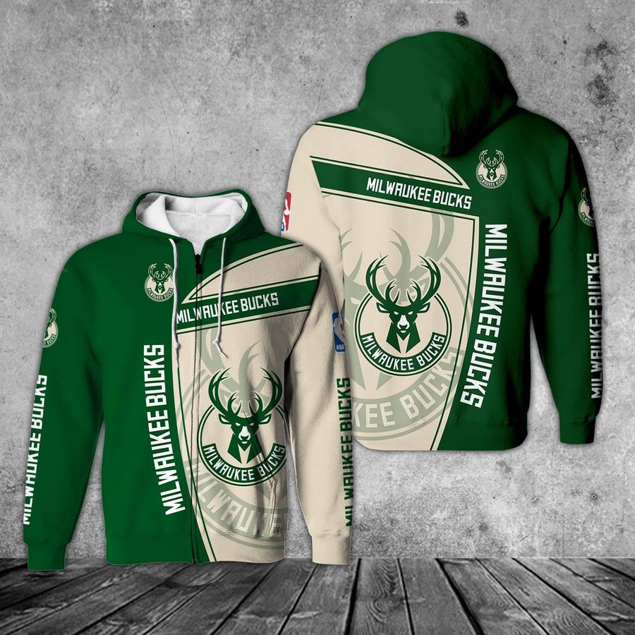 Milwaukee Bucks Hoodie 3D Basketball for Fans - Bluefink