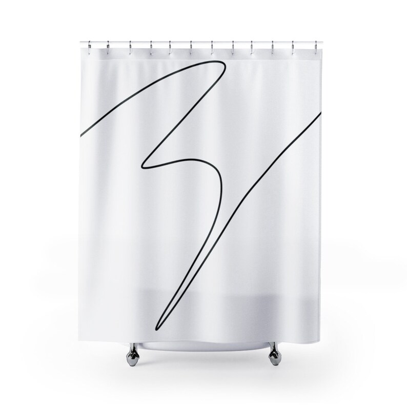 Modern Minimalist Shower Curtain, Simple One Line Bath Curtain ...