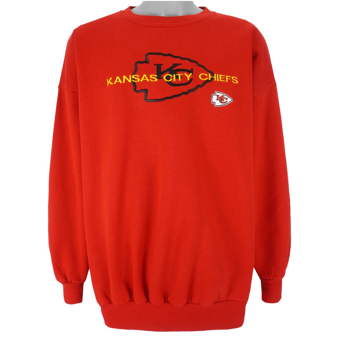 NFL (Logo Athletic) - Kansas City Chiefs Embroidered Sweatshirt 1990s ...