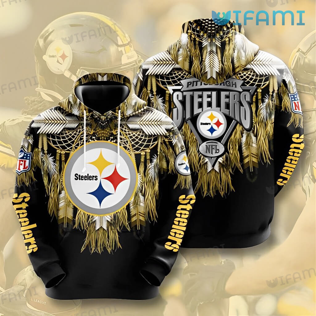 NFL Steelers Hoodie 3D Native American Logo Pittsburgh Steelers Gift ...