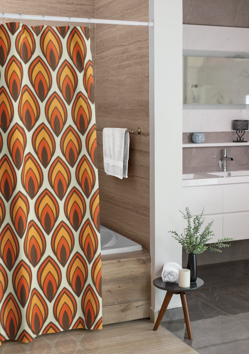 Personalized Retro Shower Curtain - Groovy 60's 70's Hippie Style For ...