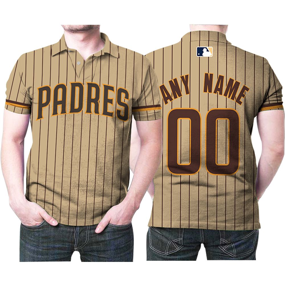 Personalized San Diego Padres 00 Anyname Mlb 2020 Light Brown Stripe ...