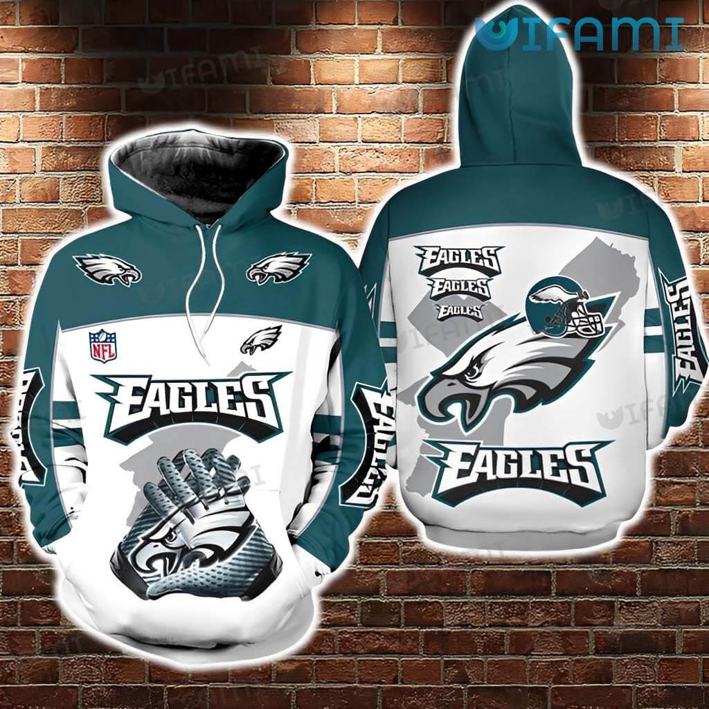 Philadelphia Eagles Mens Hoodie 3D Football Helmet Gloves Philadelphia ...