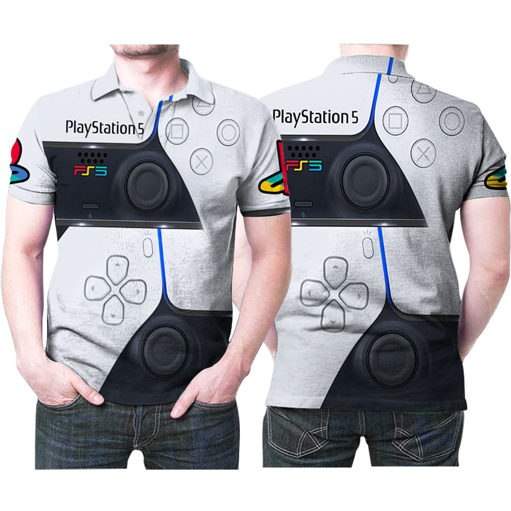 Playstation 5 Gaming Controller 3D All Over Print Polo Shirt - Bluefink