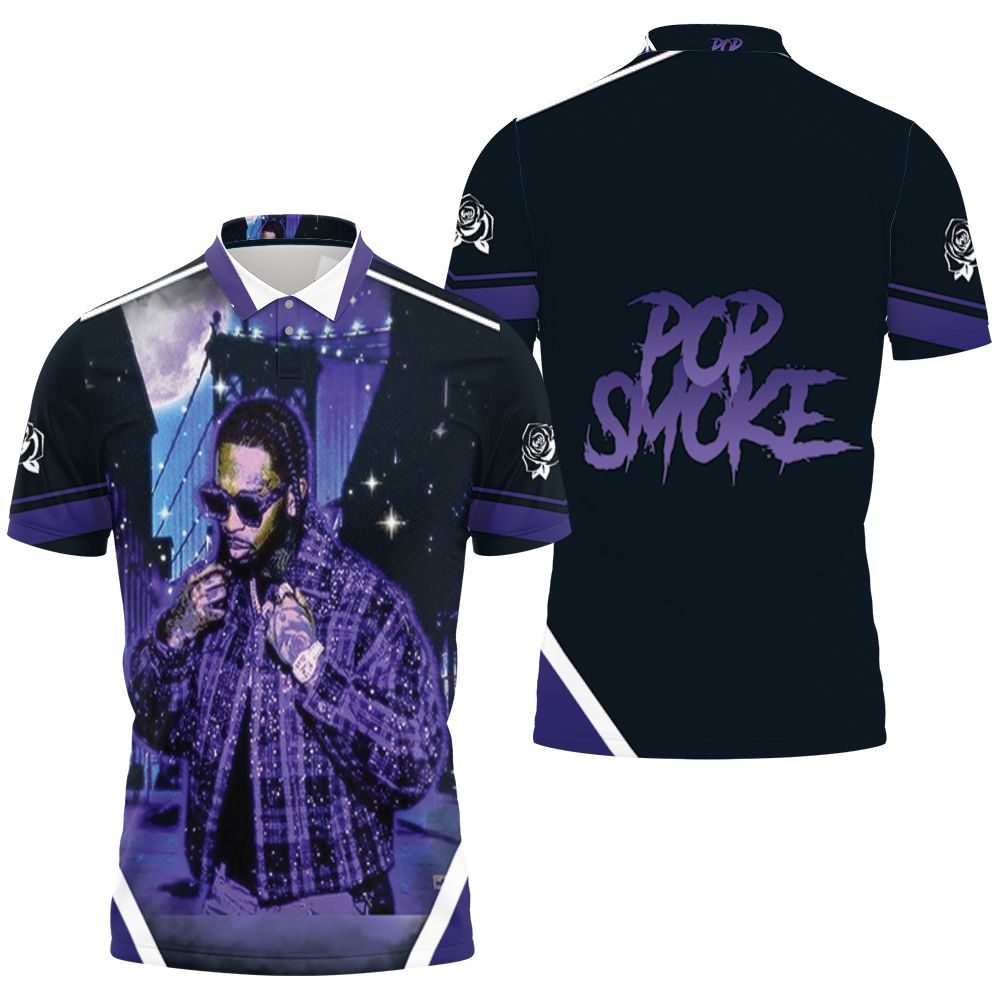 Pop Smoke Glitter Street Rap Hip Hop Night Moon 3D All Over Print Polo ...