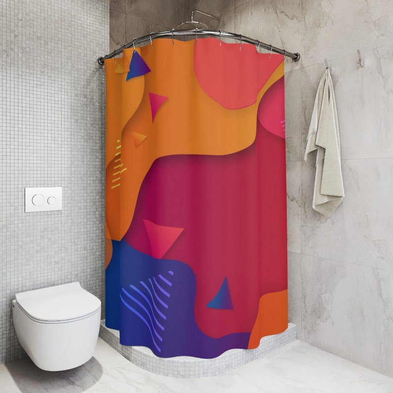 Psychedelic Abstract Art Shower Curtain - Purple Magic Trippy Hippie Bathroom Decor - Bluefink
