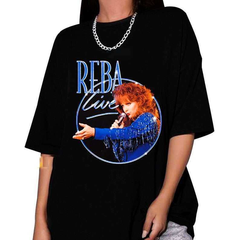 Reba Mcentire Vintage Faded 80S Style Fan T-Shirt - Bluefink