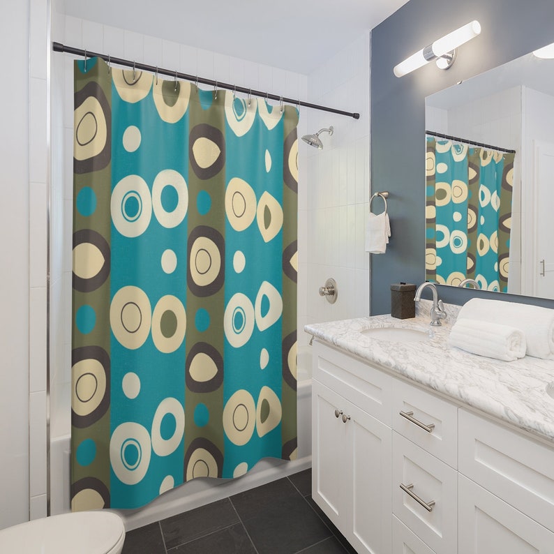 Retro Mid Century Modern 60s pattern Shower Curtain Perfect for the MCM ...