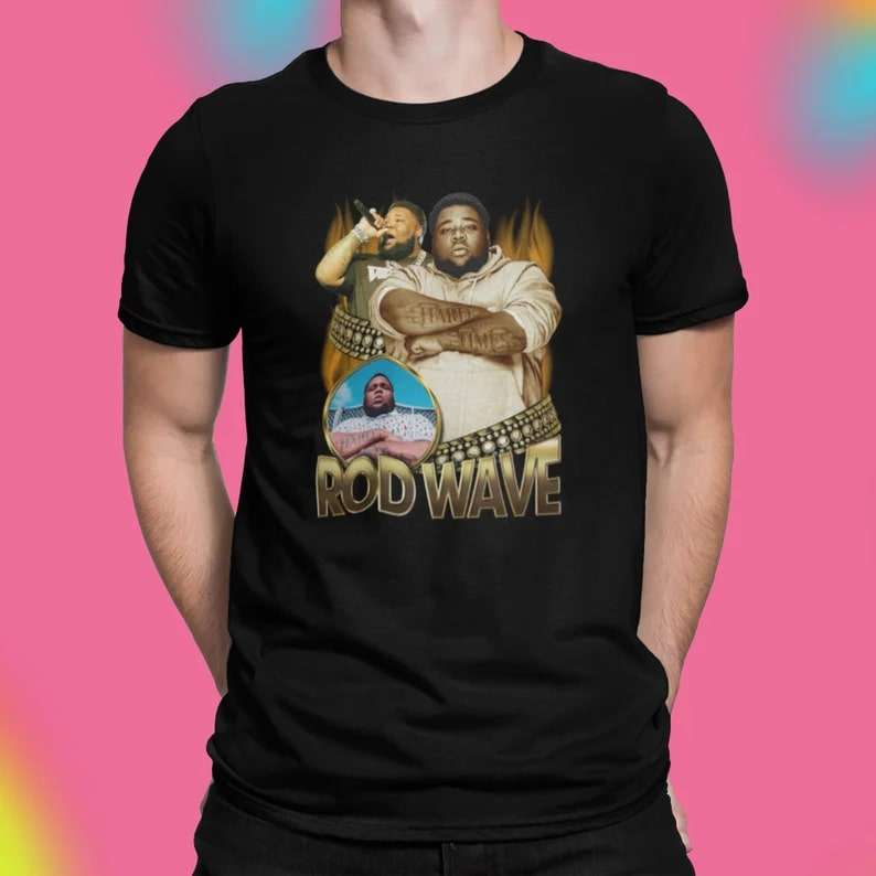 Rod Wave Poster Print Merch T-Shirt - Bluefink