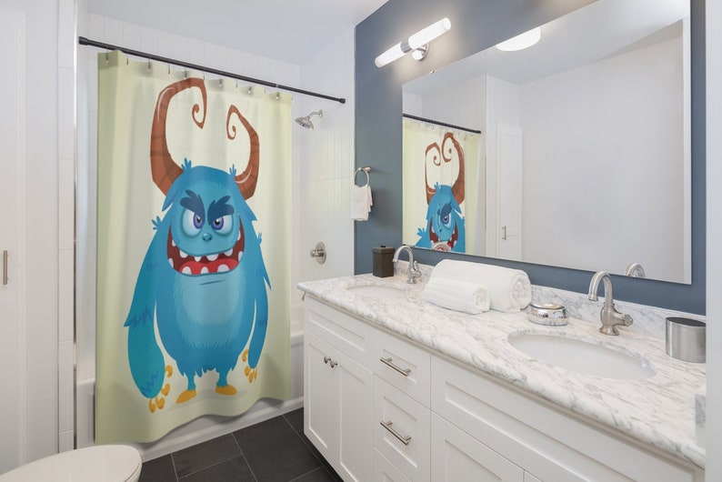 Shower Curtain Troll Kids Monsters - Bluefink