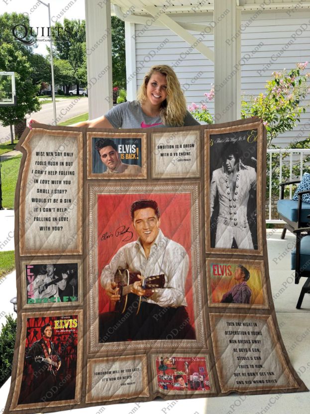 Signature Elvis Presley Quilt Blanket - Bluefink