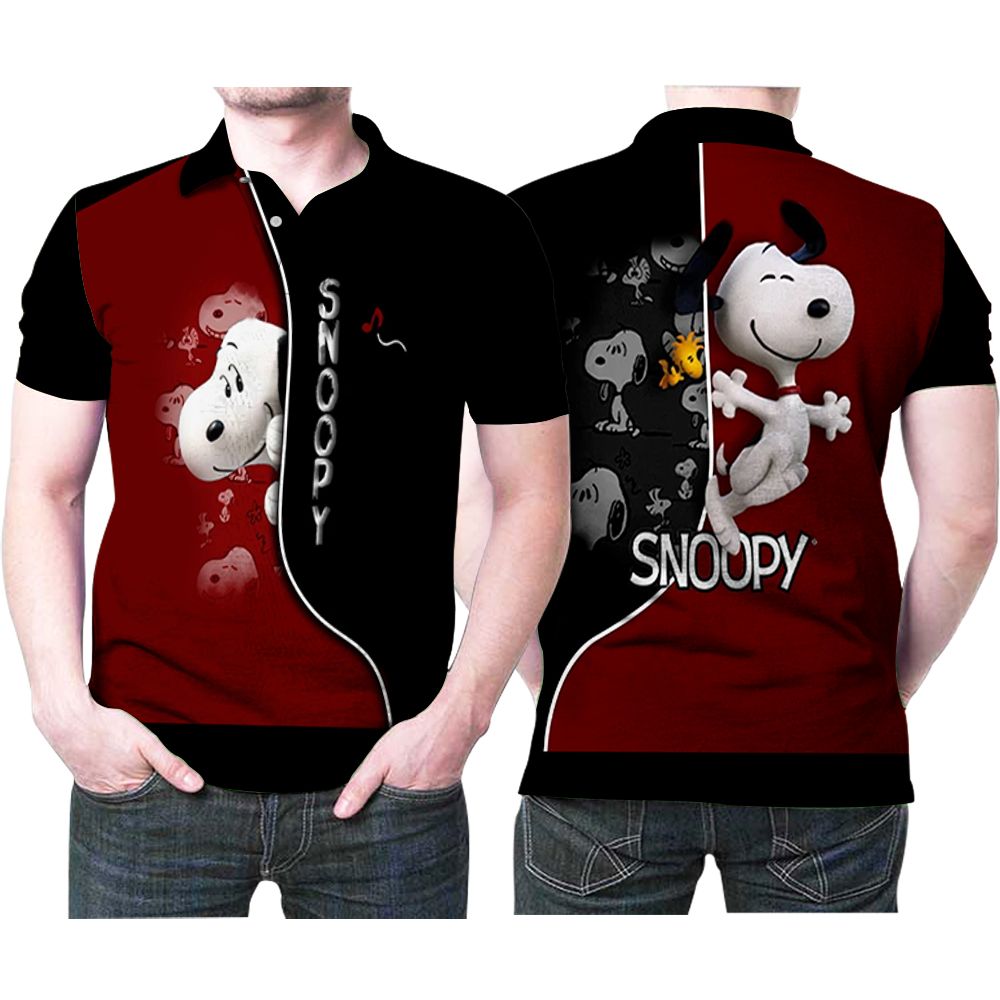 Snoopy Woodstock Happy Together 3D All Over Print Polo Shirt - Bluefink