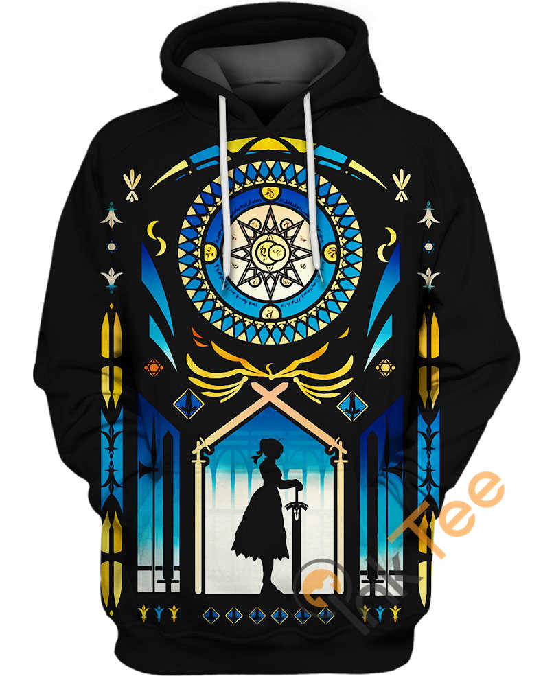Stained Glass Angel Hoodie 3D - Bluefink