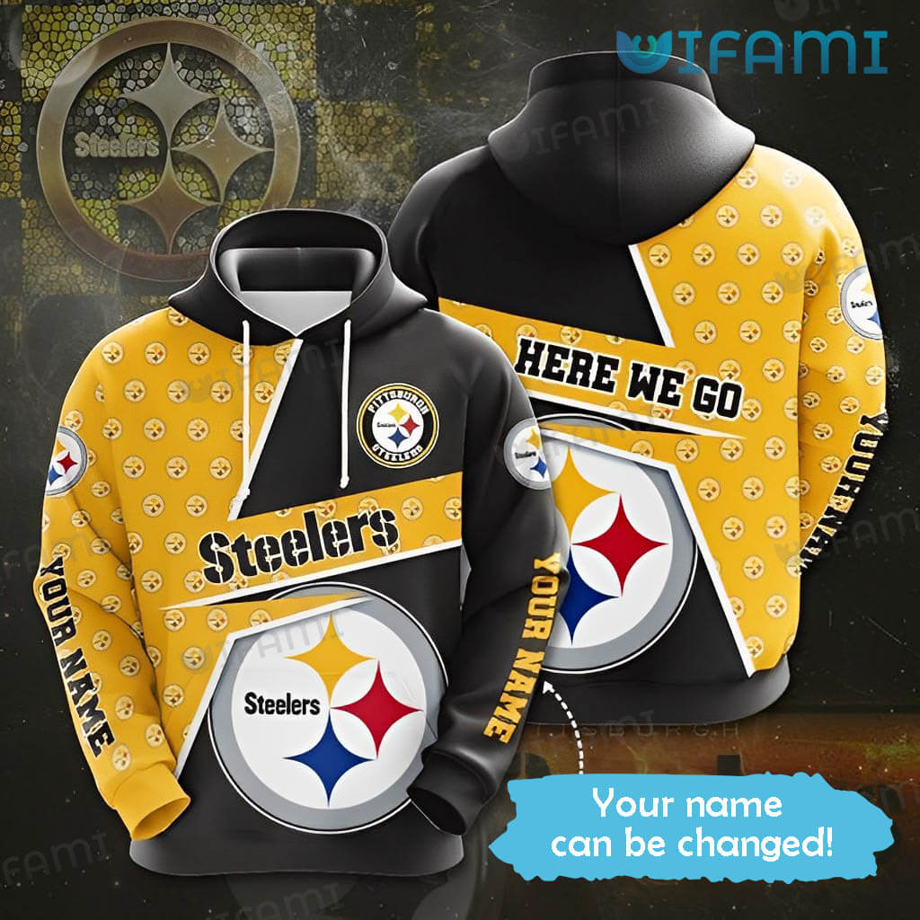 Steelers Sideline Hoodie 3D Here We Go Custom Pittsburgh Steelers Gift ...