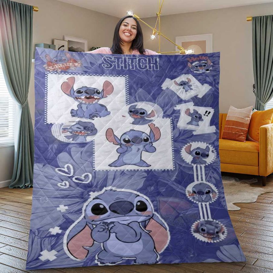 Stitch And Lilo Quilt Blanket Bedding Set, Stitch And Lilo Gift For Fan ...