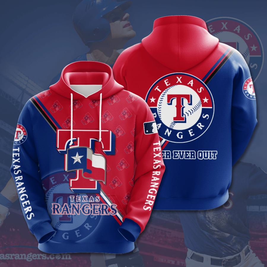 Texas Rangers Custom Hoodie 3D - Bluefink