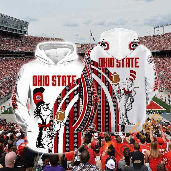 The Cat In The Hat Ohio State Buckeyes Hoodie 3d - Bluefink