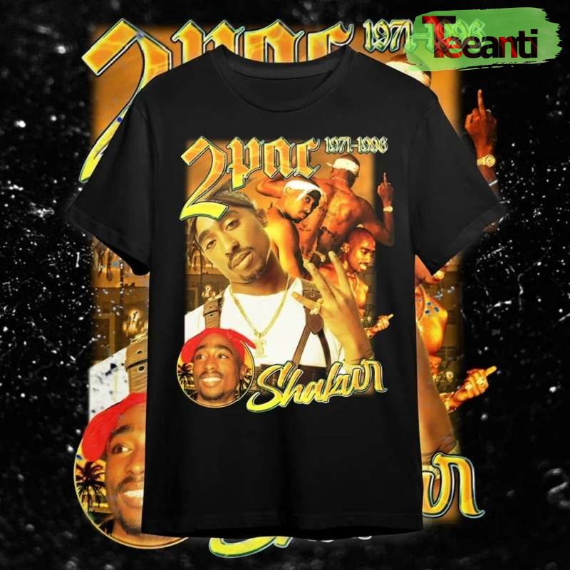 Tupac Rap Bootleg Favorite T-Shirt - Bluefink