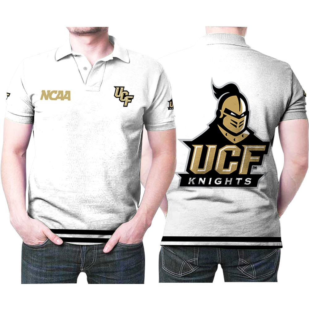 Ucf Knights Ncaa Classic White With Mascot Logo 3D All Over Print Polo ...