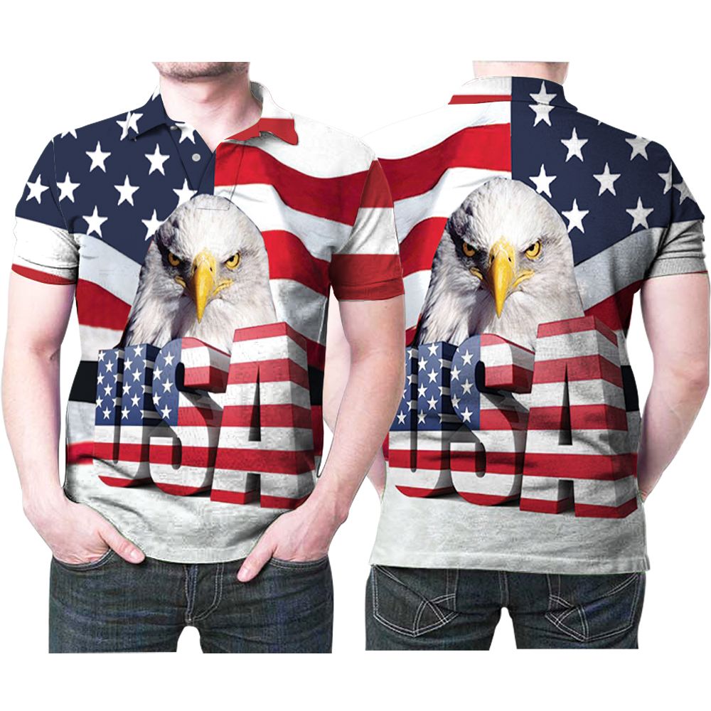 Usa Eagle American Flag Power Country 3D All Over Print Polo Shirt ...