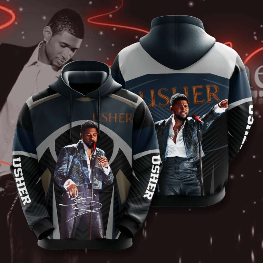Usher Custom Hoodie 3D - Bluefink