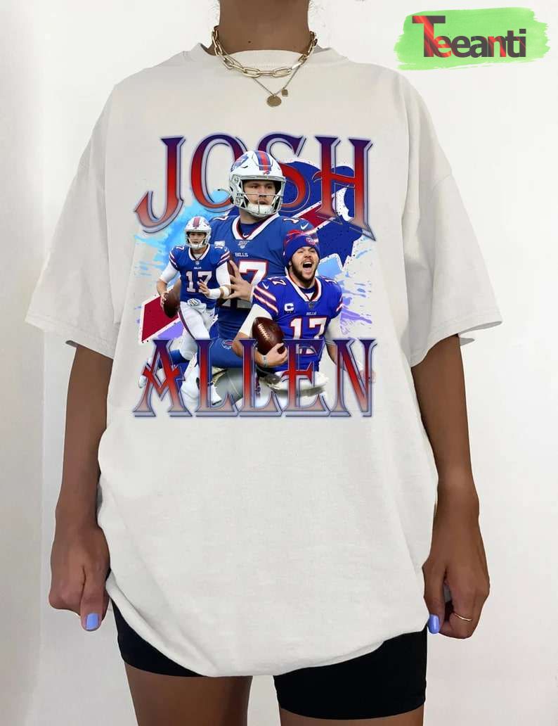 Vintage Bootleg Josh Allen Buffalo Football Fan T-Shirt - Bluefink