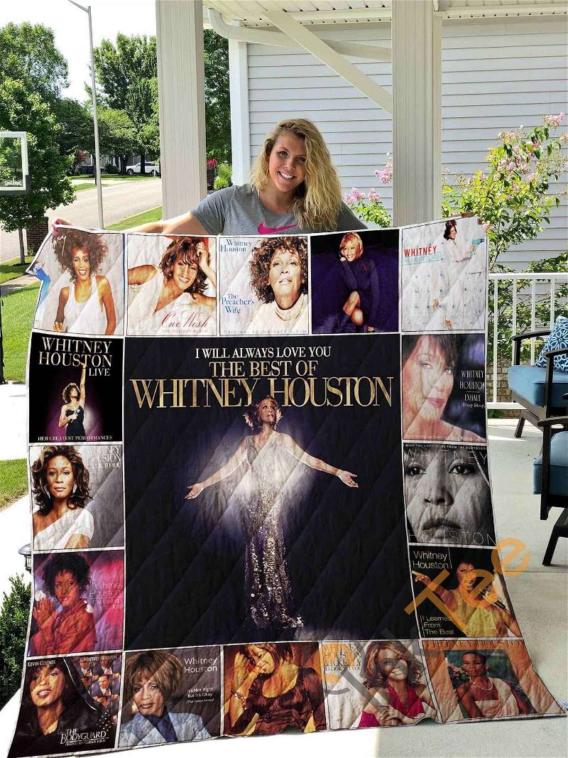 Whitney Houston Tribute Quilt Blanket Bedding Set with 2 Pillowcases ...