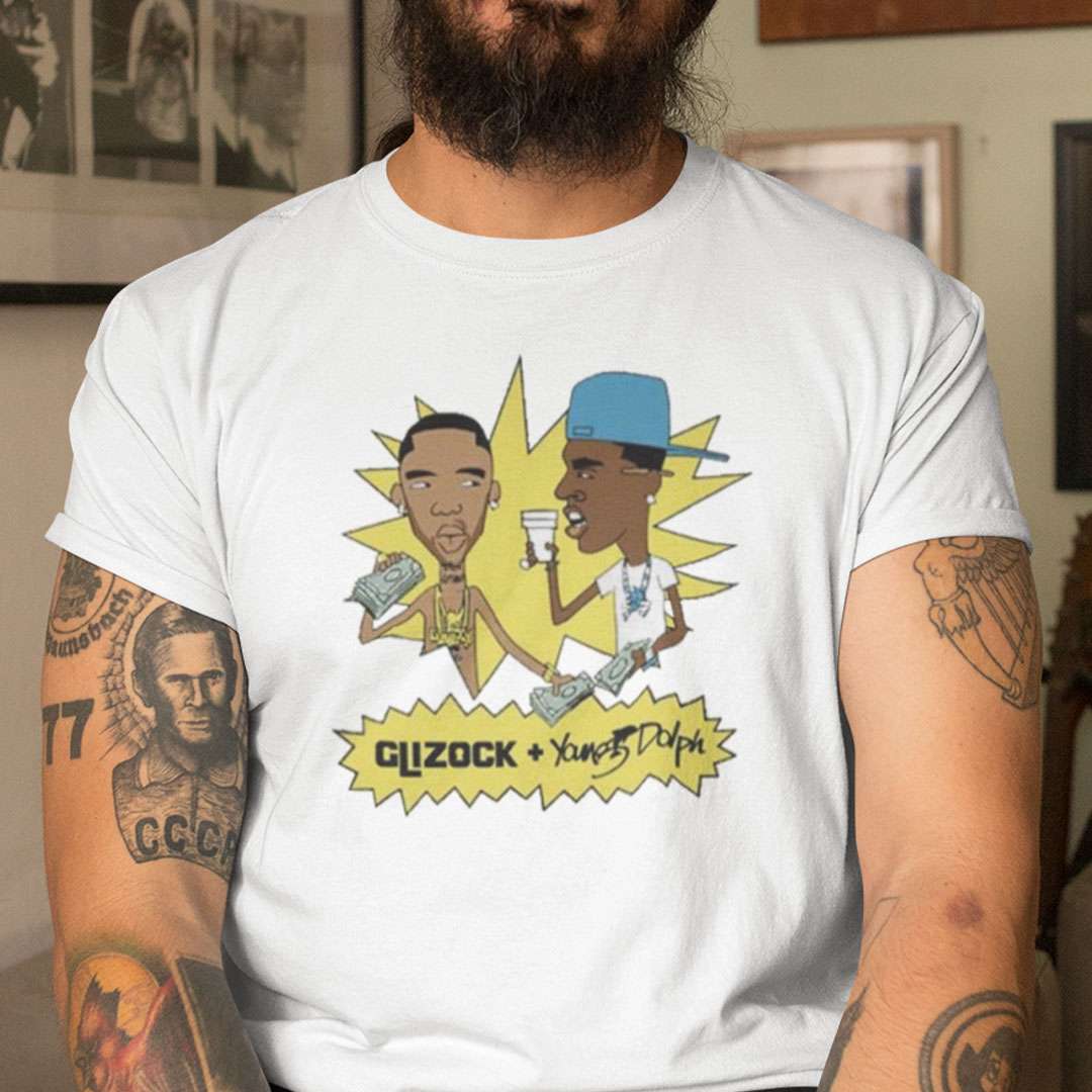 Young Dolph And Key Glock T-Shirt - Bluefink