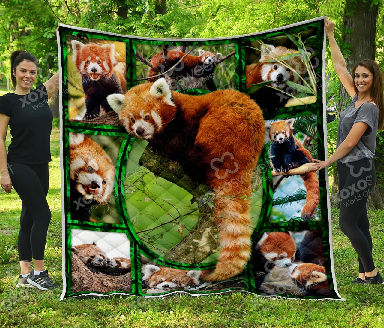 3D Red Panda In The Forest Quilt Bedding Set Blanket - Bluefink