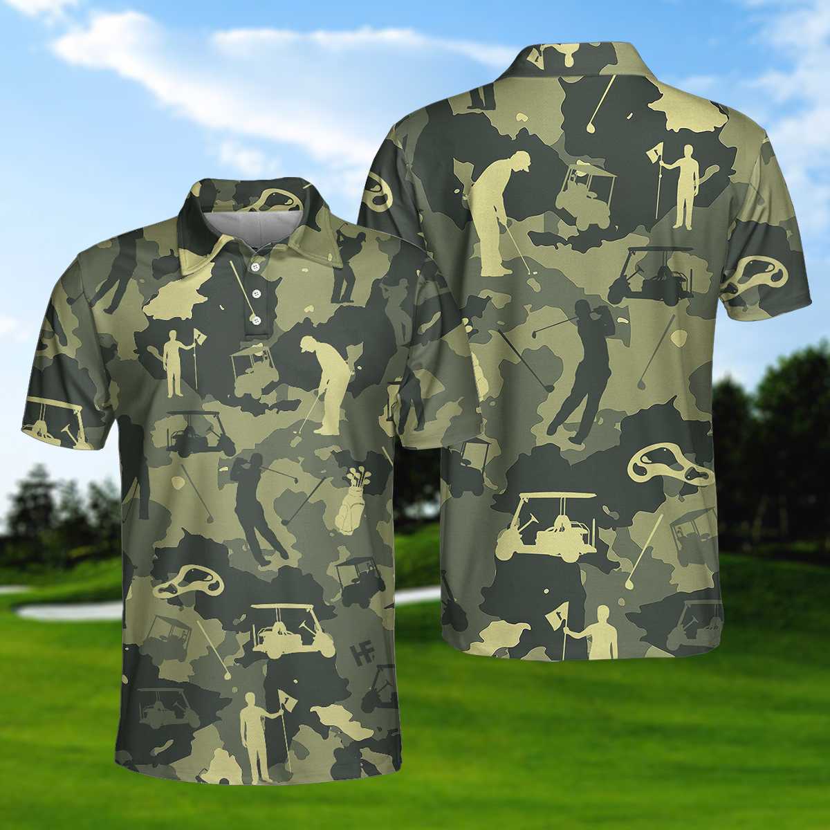 Amazing Golf Camo Pattern Polo Shirt - Bluefink