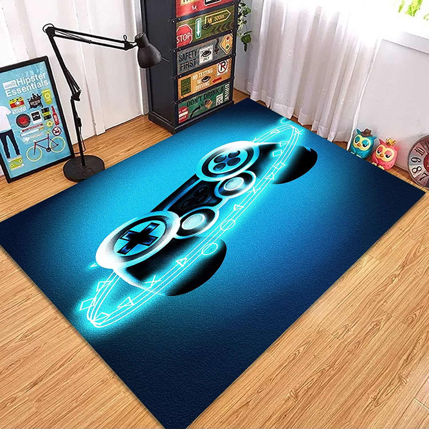 American Flag Gaming Rug for Boys Room - Video Game Controller Rug for ...