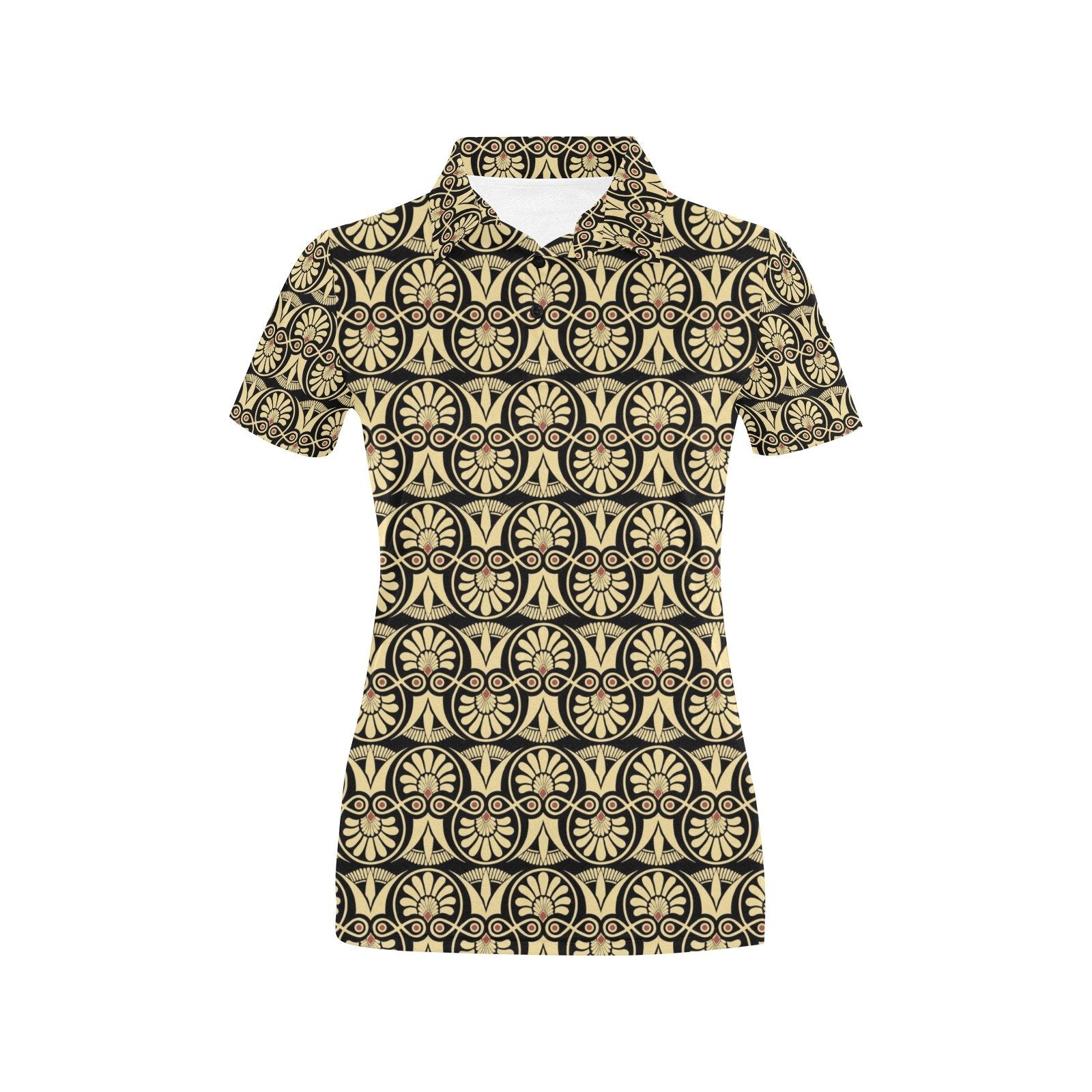 Ancient Greek Print Design Women's Polo Shirt A3 - Bluefink