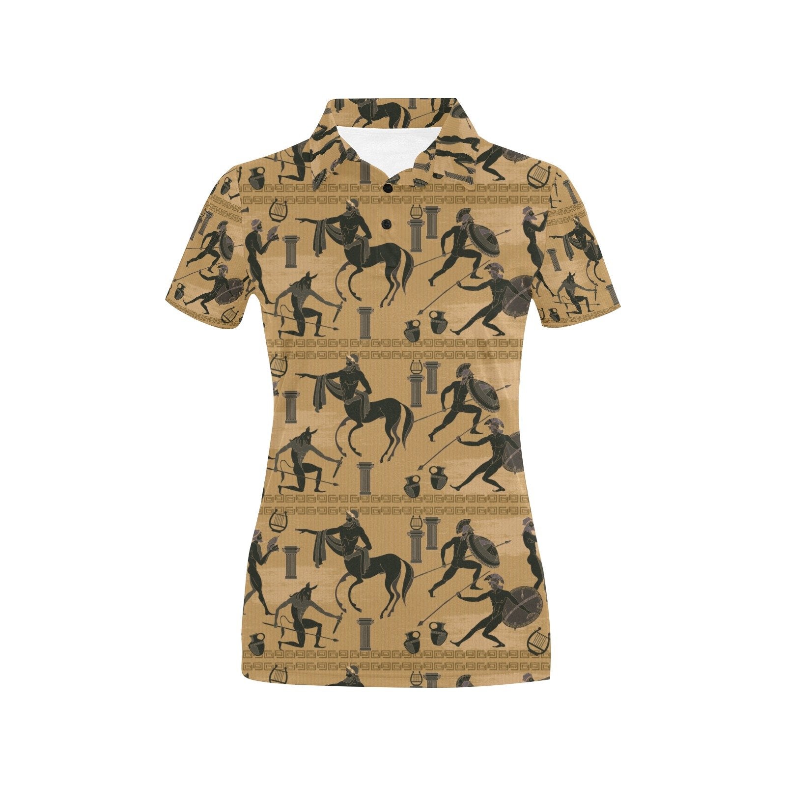 Ancient Greek Statue Print Design Women's Polo Shirt - Bluefink