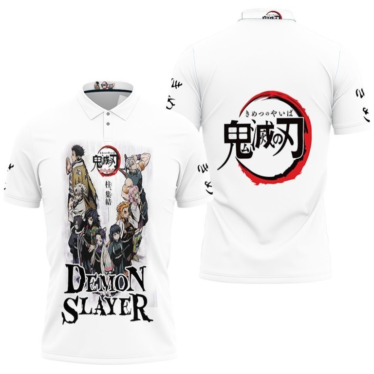 Anime Kimetsu No Yaiba Hashira And Kisatsutai Polo Shirt - Bluefink