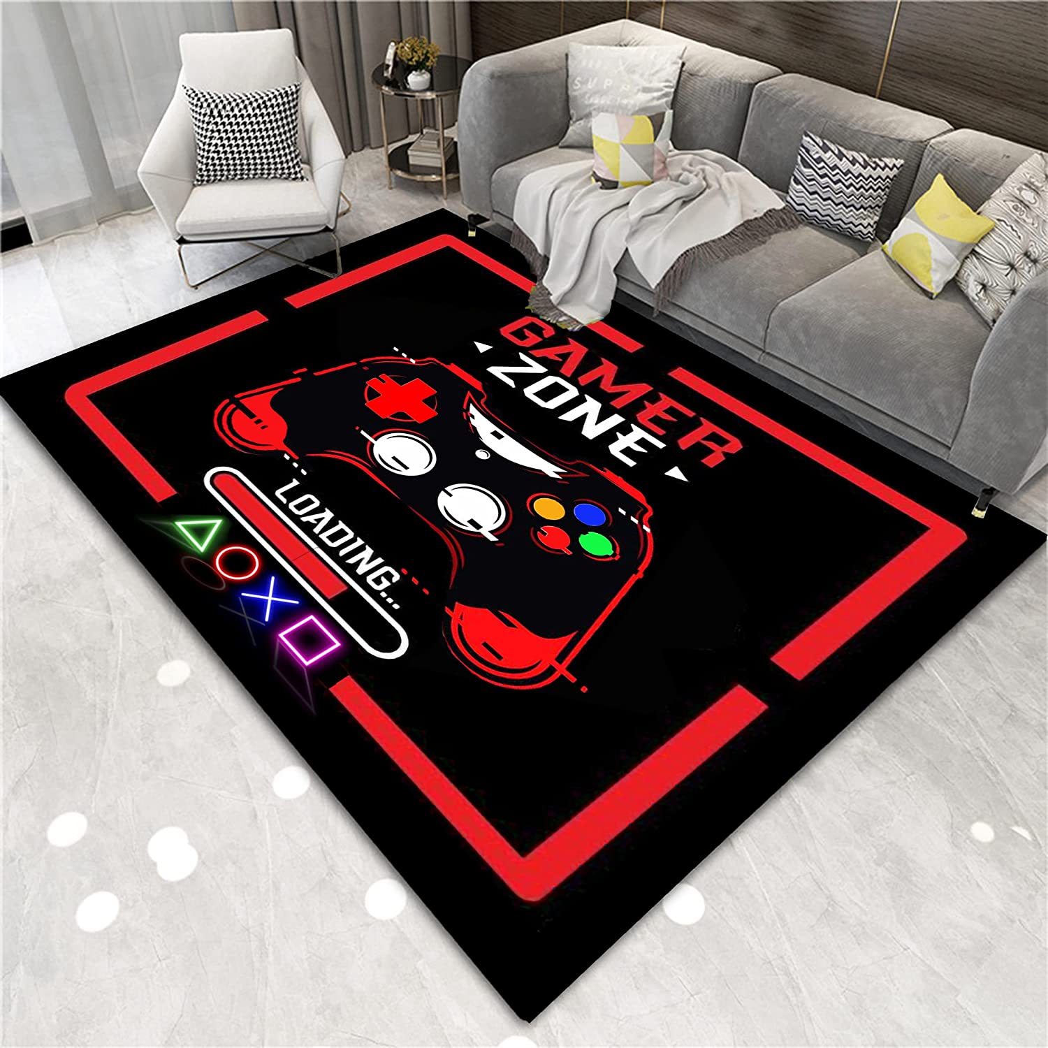 Anti-Slip Playroom Rug with 3D Printed Pattern for Kids and Teens ...