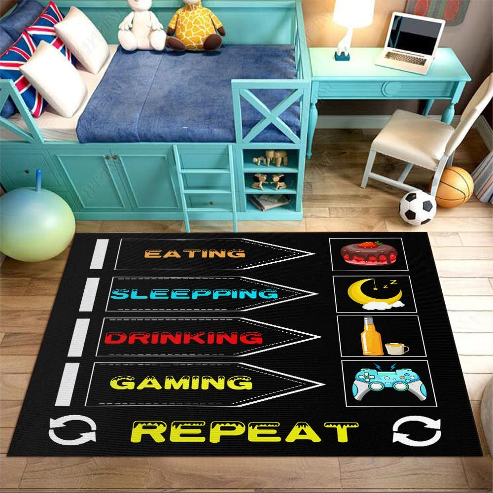 Area Rug Gamer Area Carpet - Gaming Life Rugs for Gaming Room Playroom ...
